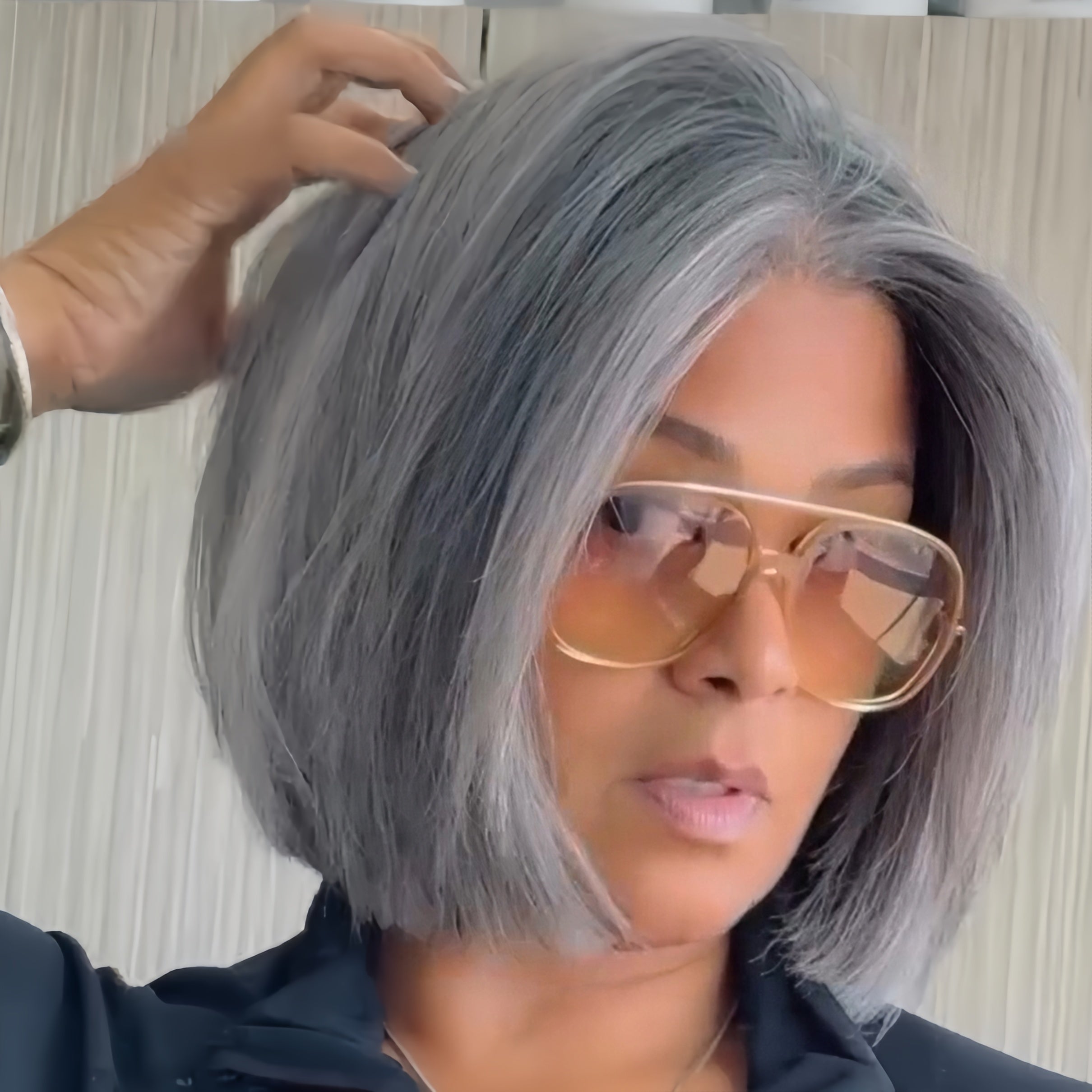 Glueless Ash Grey Straight Short Bob Lace Frontal Wig – ZORA NEAL